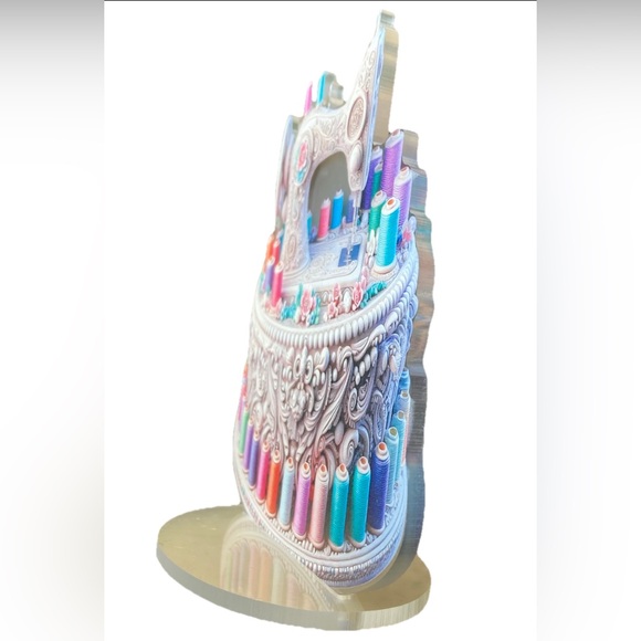 Party Supplies | Large 7 2d Sewing Machine Themed Cake Topper Clear ...